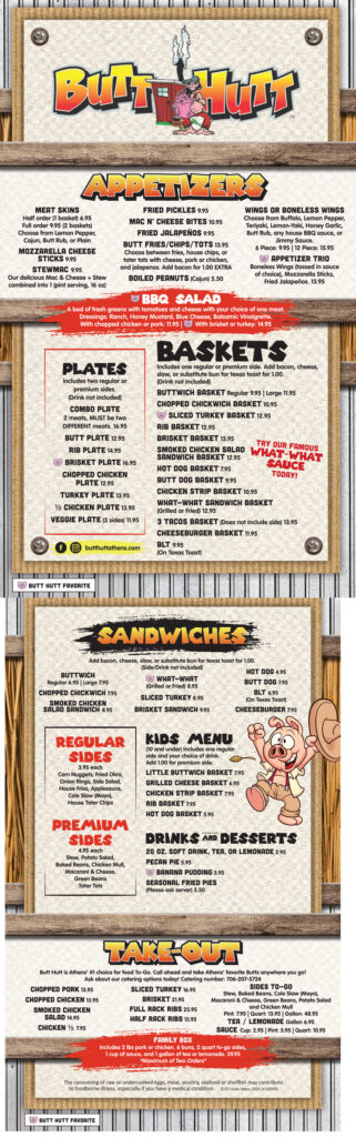 MENU – Butt Hutt BBQ – Athens GA